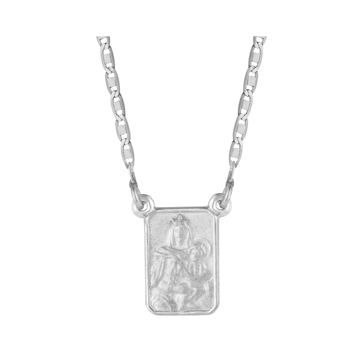 Escapulário Prata Dupla Face S. C. de Jesus e NSra. do Carmo com ...